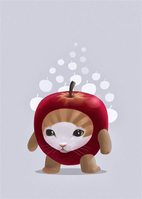 Apple Cat Printable