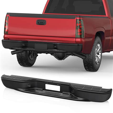 Black Rear Bumper For 1999 2007 Chevy Silverado Gmc Sierra 1500 Withou