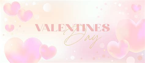 부드러운 파스텔 색상의 발렌타인 데이 배너로 떠다니는 분홍색 하트 우아한 그라데이션 로맨틱한 카드나 이벤트 초대장을 위한 황금색으로 포인트를 주었습니다 배경 주제에 대한