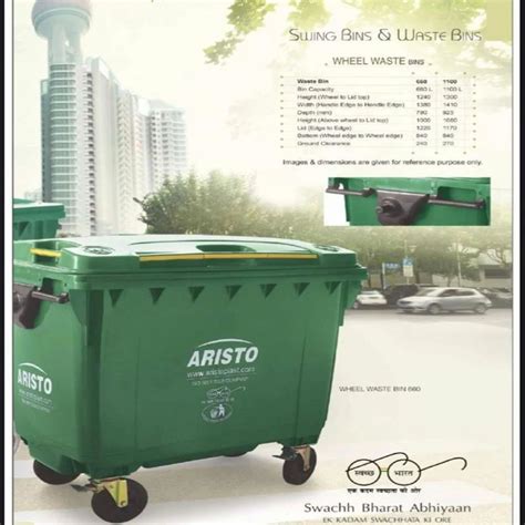 Plastic 4 Wheeled Garbage Bin 1100 Ltr At ₹ 25600 Piece In Hyderabad