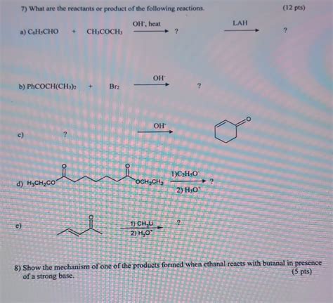 Solved What Are The Reactants Or Product Of The Following Chegg Com