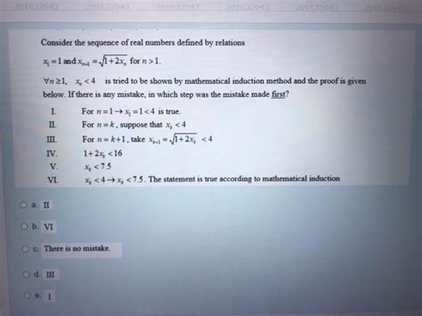 Solved Com Consider The Sequence Of Real Numbers Defined By