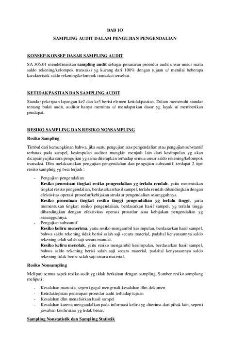Pdf Sampling Audit Dalam Pengujian Pengendalian