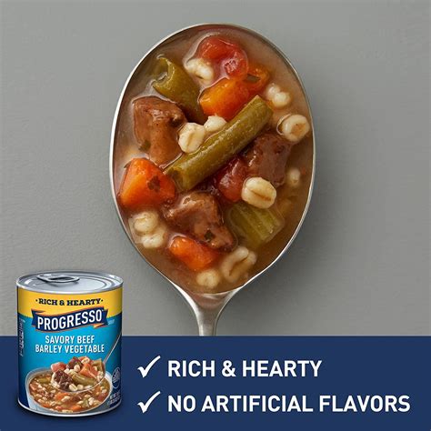 Progresso Rich Hearty Savory Beef Barley Vegetable Soup 18 6 Oz Cans Buy Now With Express