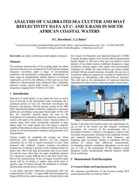 PDF Analysis Of Calibrated Sea Clutter And Boat Reflectivity Data At C And X Band In South
