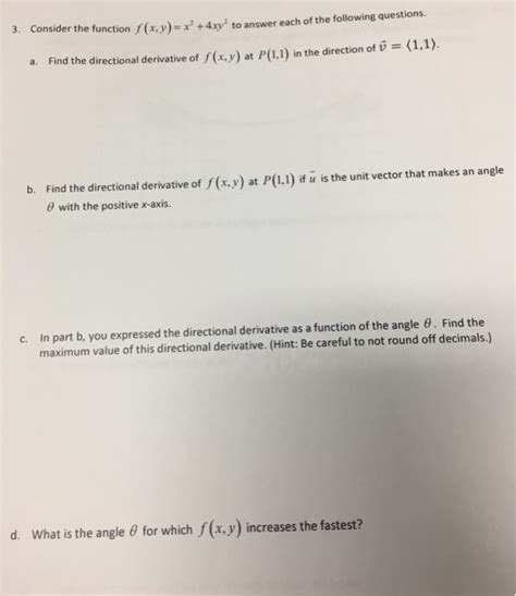 solved consider the function f x y x 2 4xy 2 to answer