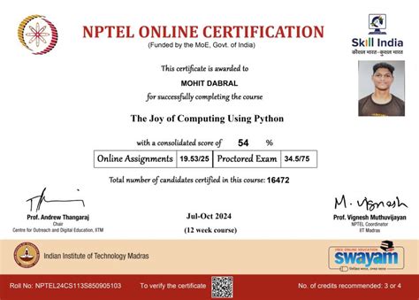 Python Nptel Iitmadras Skilldevelopment Learningneverstops Mohit