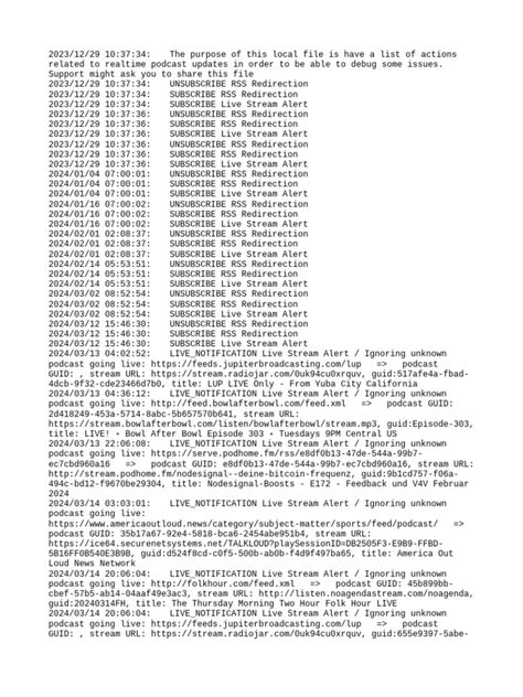 Web Sub Update Log Pdf Podcast Digital Audio
