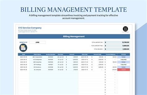 Bill Management Excel Template