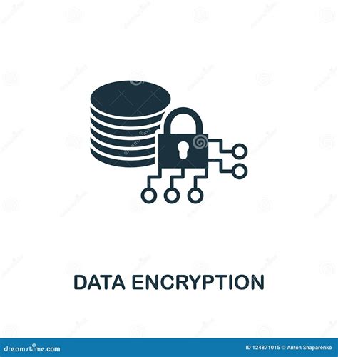 Data Encryption Icon Monochrome Style Design From Internet Security Icon Collection Ui Pixel