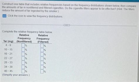 Solved Construct One Table That Includes Relative