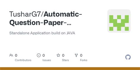 Github Tusharg7automatic Question Paper Generator Standalone