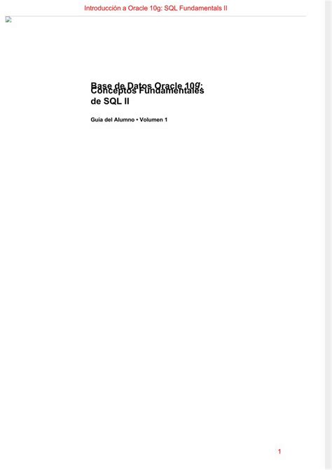 pdf base de datos oracle 10g conceptos fundamentales de sql ii