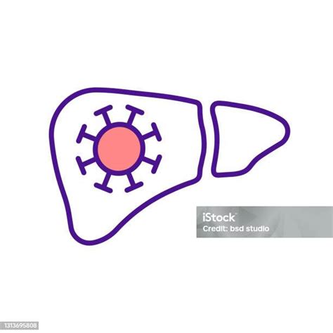 간암 Rgb 컬러 아이콘 간 내부 기관에 대한 스톡 벡터 아트 및 기타 이미지 간 내부 기관 간염 개념 Istock