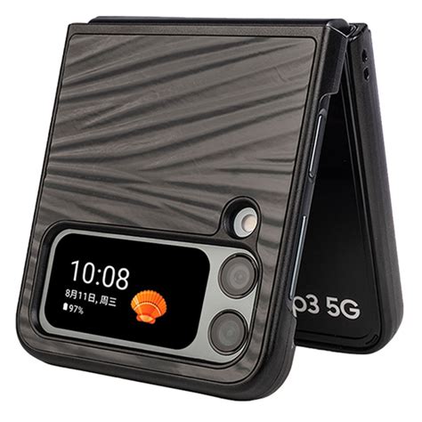 Coque Samsung Galaxy Z Flip V Ritable Cuir Texture Ondul Ma Coque