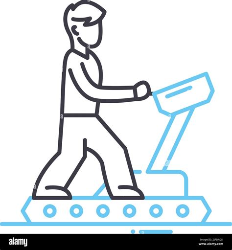 Treadmill Line Icon Outline Symbol Vector Illustration Concept Sign Stock Vector Image Art