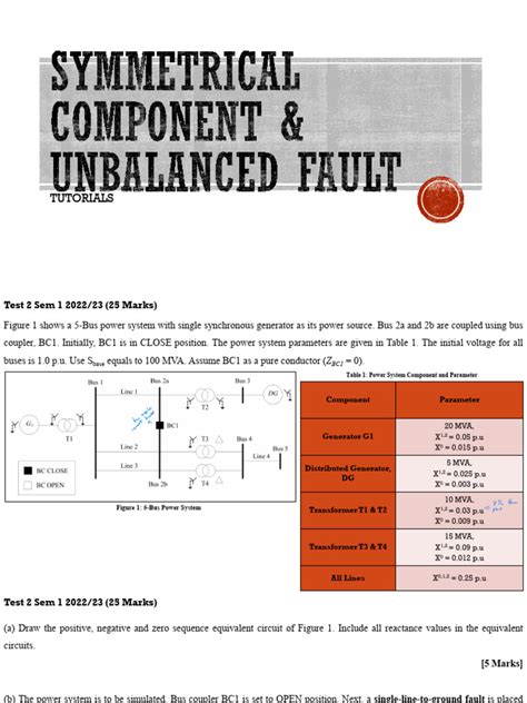 Tutorial Topic 2 Unbalanced Fault Pdf Electronics Electronic Engineering