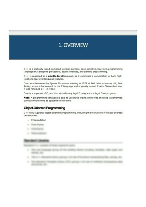 SOLUTION Cpp Overview Studypool