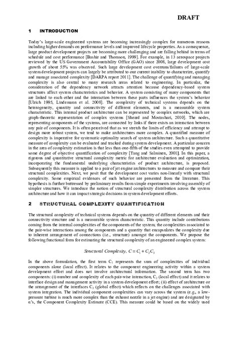 Pdf Structural Complexity Quantification Validation And Its Systemic Implications For