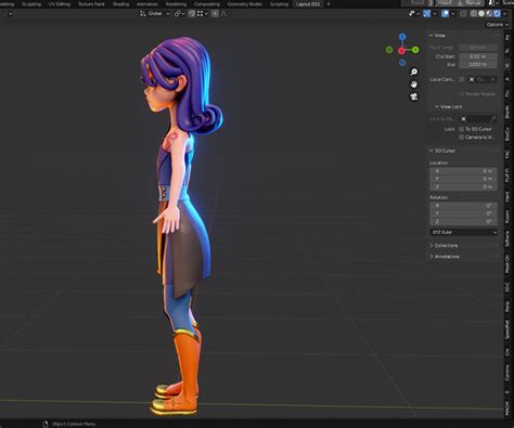Artstation Stylized Girl Character Dina Style 1 Blender 3d