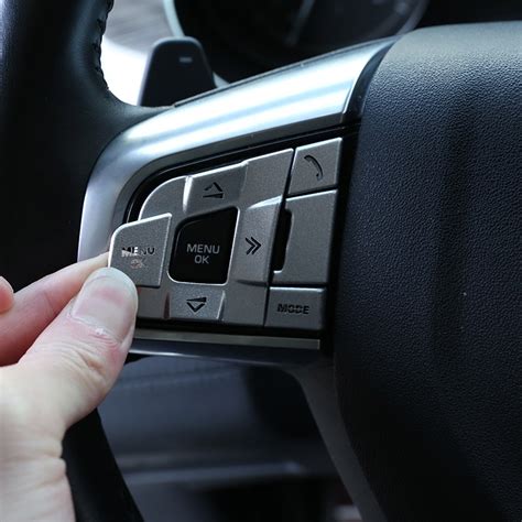 자동차 핸들 버튼 장식 조각 스티커 알루미늄 합금 실버블랙 랜드로버 디스커버리 스포츠 2015 2019 용 티몬