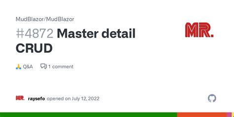 master detail crud · mudblazor mudblazor · discussion 4872 · github