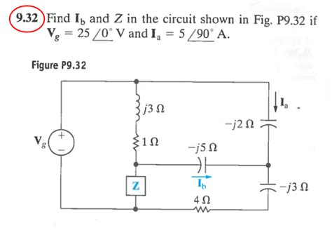 solved find i b and z in the circuit shown in fig p9 32 if