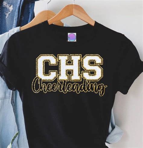 Custom Glitter Cheerleading T Shirts Personalized Team School Letters