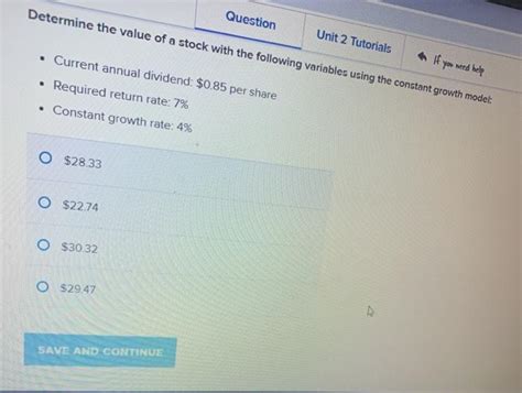 solved determine the value of a stock with the following