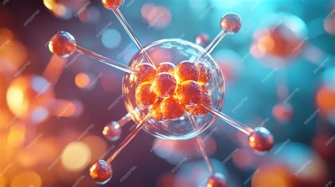 Top View Of Atomic Protons In Fundamental Atomic Structure Premium Ai Generated Image