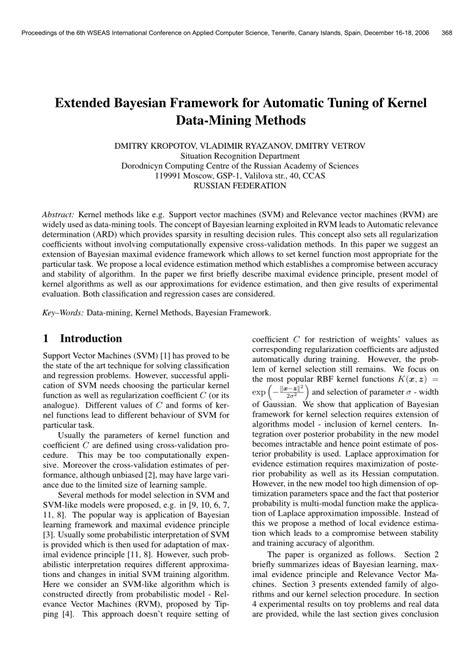 pdf extended bayesian framework for automatic tuning of kernel data