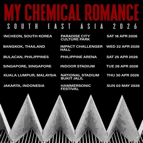 My Chemical Romance Announce 2026 Southeast Asia Tour Metal Anarchy
