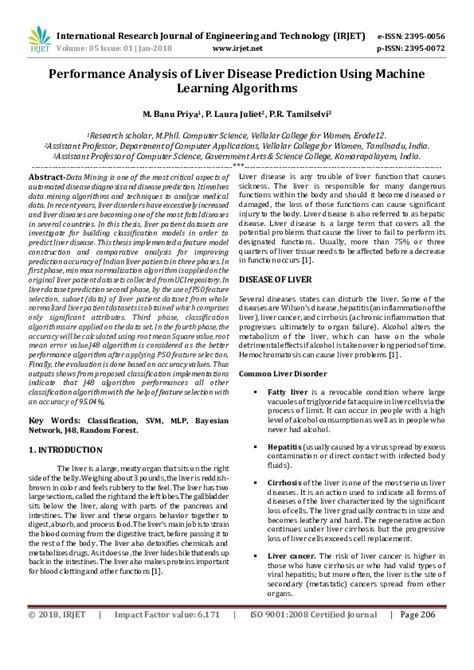 pdf performance analysis of liver disease prediction using machine