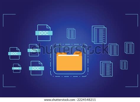 Concept Document Management System Folder Document Stock Vector
