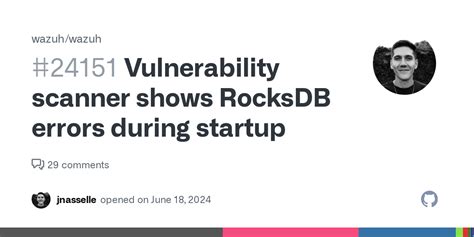 Vulnerability Scanner Shows Rocksdb Errors During Startup · Issue
