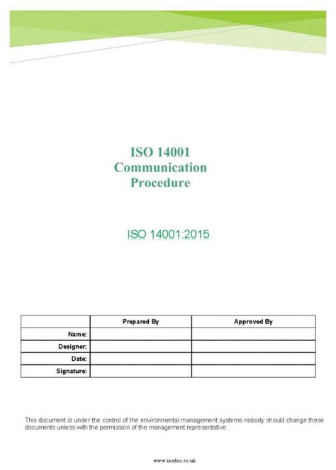 Iso 14001 Communication Procedure Isodoc Documentation Toolkit