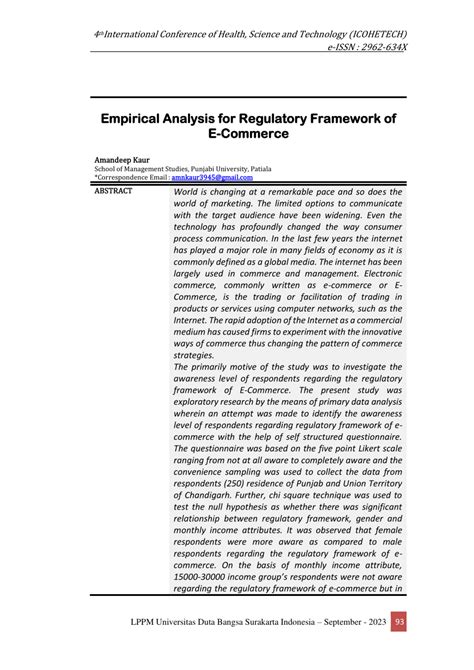 Pdf Empirical Analysis For Regulatory Framework Of E Commerce