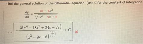 Solved Find The General Solution Of The Differential