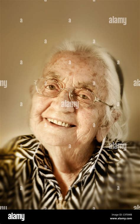 Smiling Old Woman Portrait Stock Photo Alamy