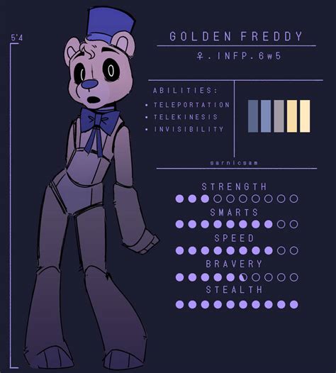 Golden Freddy Reference Sheet By Sarnicsam On Deviantart