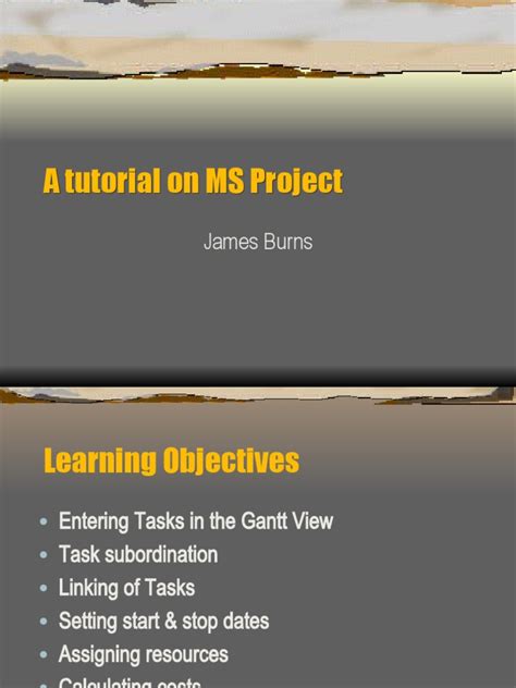 a tutorial on ms project pdf project management software