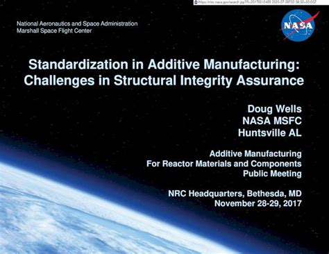 Pdf Standardization In Additive Manufacturing Challenges In