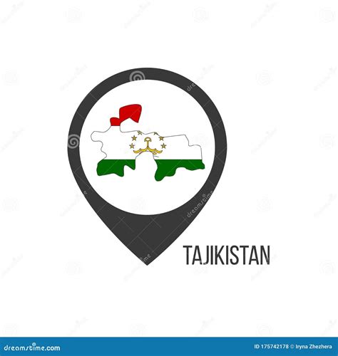 map pointers with contry tajikistan tajikistan flag stock vector