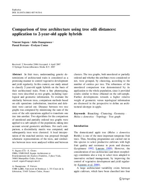 Pdf Comparison Of Tree Architecture Using Tree Edit Distances