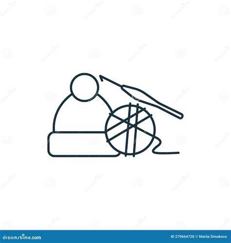 Crocheting Icon Monochrome Simple Sign From Hobby Collection Stock