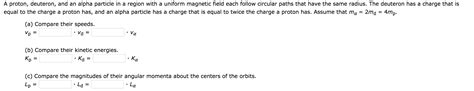 Solved A Proton Deuteron And An Alpha Particle In A Region