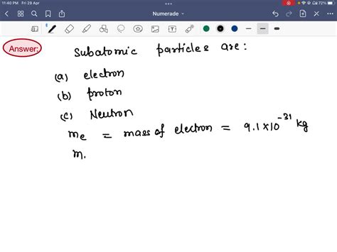 SOLVED Question Pts Which Subatomic Particle Has The Smallest Mass A Neutron Proton An