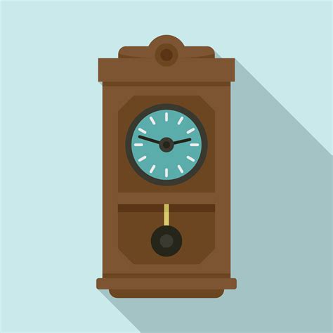 House Pendulum Clock Icon Flat Style 14626736 Vector Art At Vecteezy
