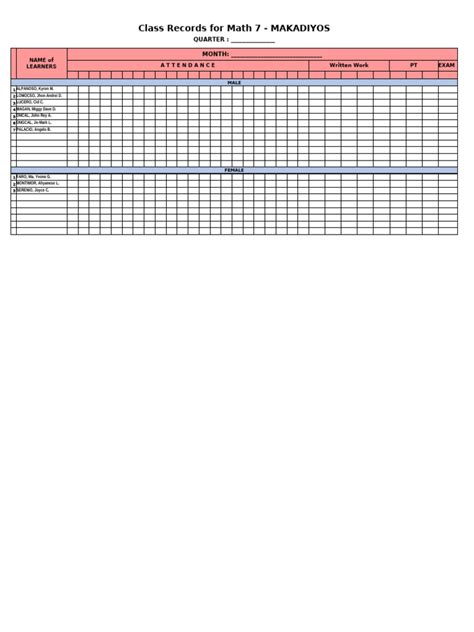 Class Records Pdf Class Records Pdf