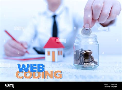 Sign Displaying Web Coding Business Concept A System Of Symbols And Rules Used To Represent